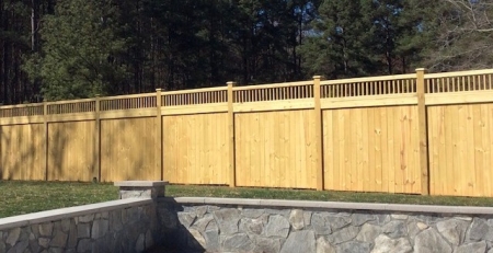 8' Tall Stockade Deluxe with Deck Rail Topper 2 (2) - Fortress Fencing